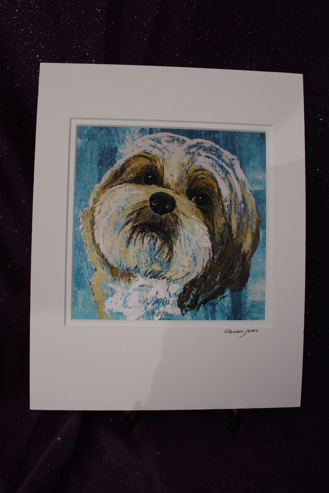 Shih Tzu Painting, Matted Shih Tzu Print, Abstract Pet Portrait, Dog ...