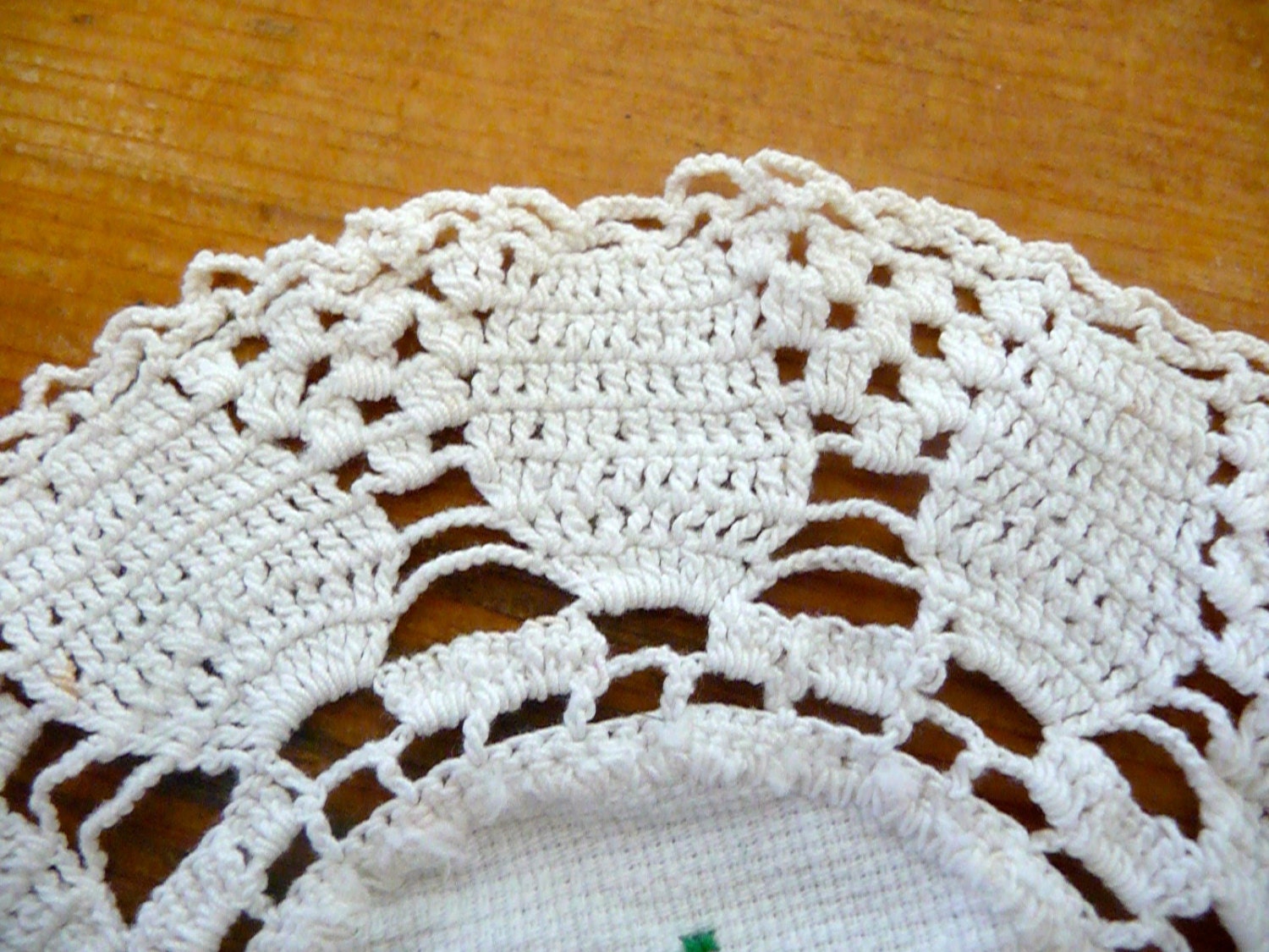 Vintage Doily With Embroidered Flower - Etsy