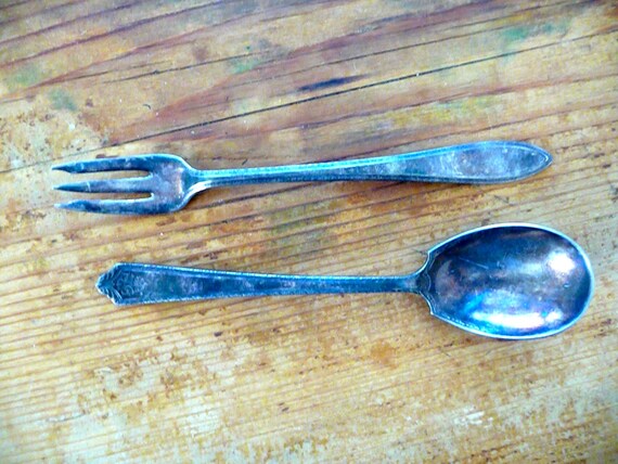 Vintage Silver Plated Spoon and Fork - Etsy