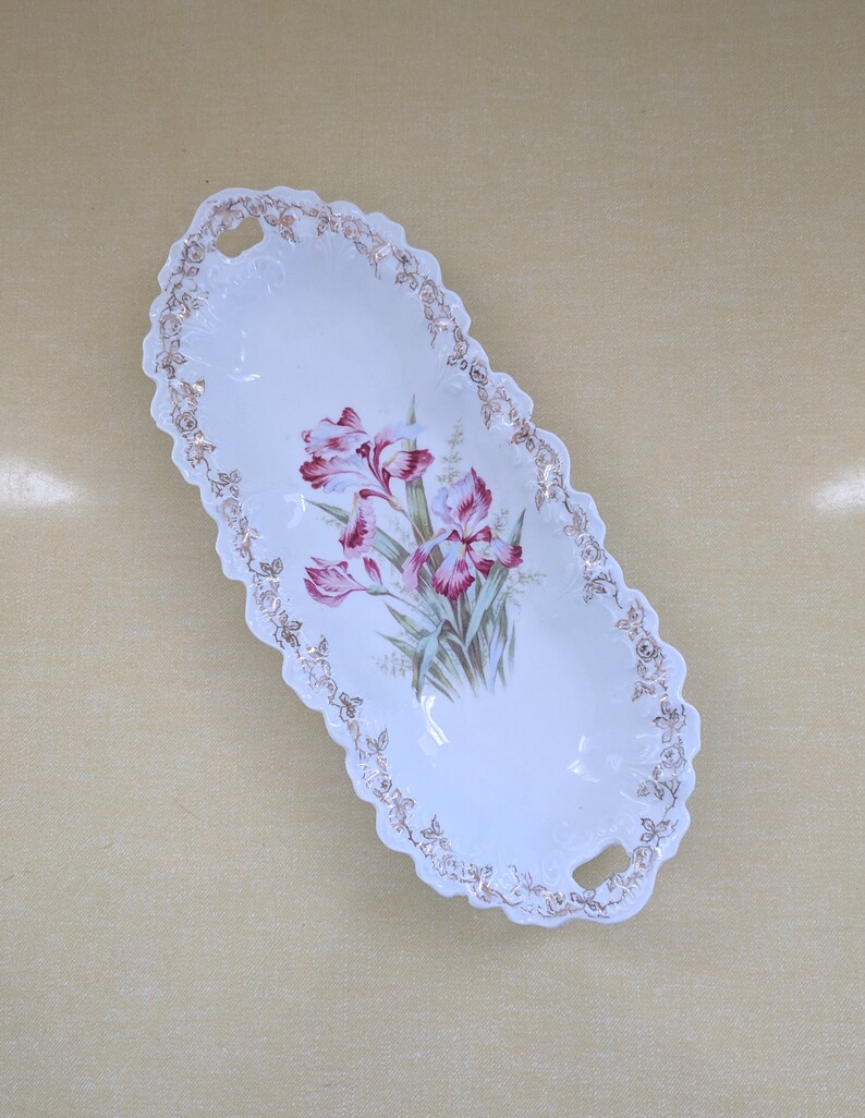 Vintage Pink Floral Serving Dish - Etsy