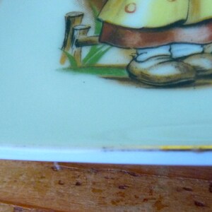 Small Square Decorative Plate With Hummel Style Children and Dog or ...