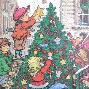 Christmas Tray With Wim Schimmer Children Decorating a Christmas Tree ...
