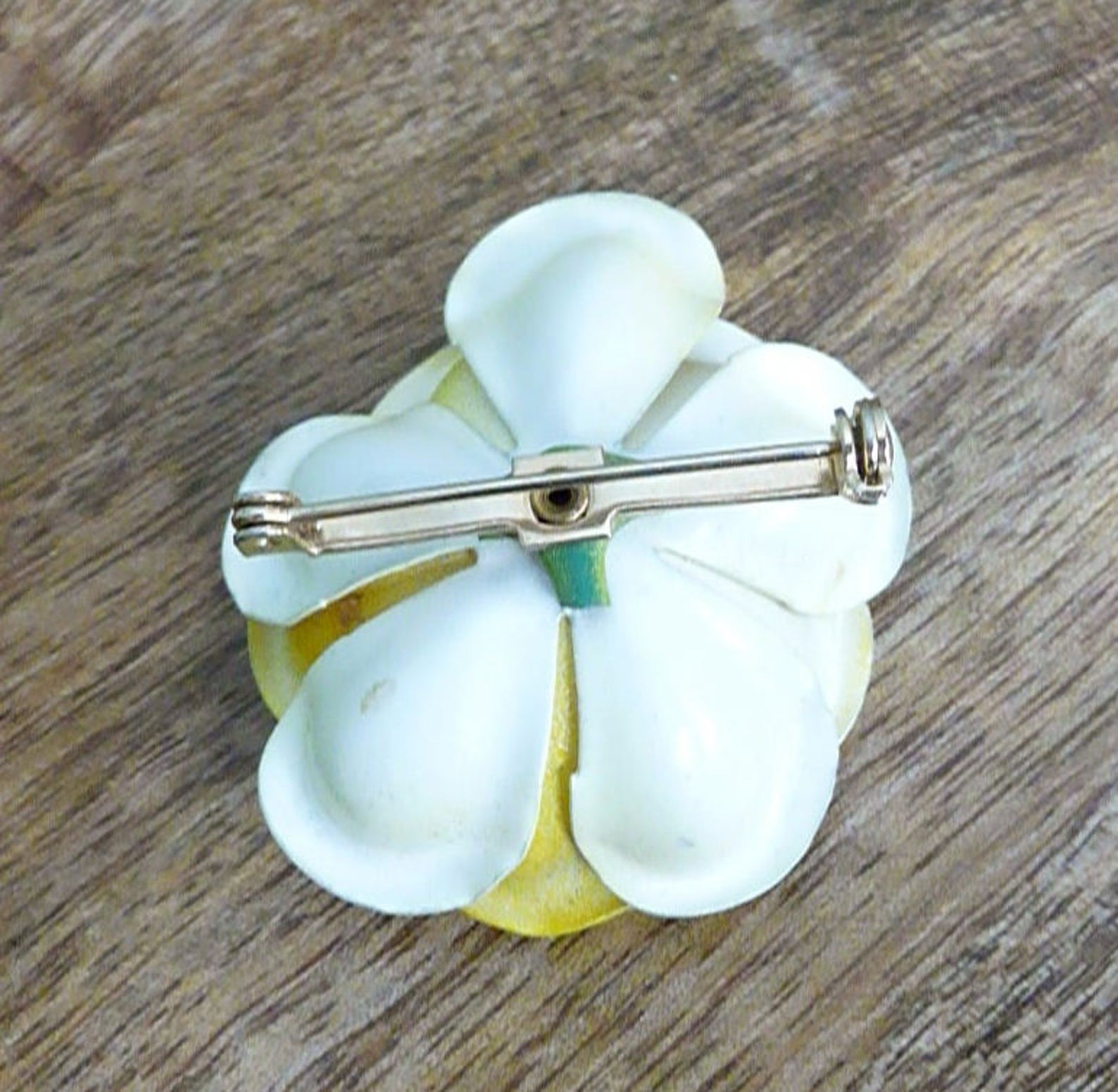 Yellow Metal Flower Pin or Cocktail Brooch - Etsy