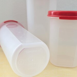 Set of Three Round Tupperware Containers With Red Lids - Etsy