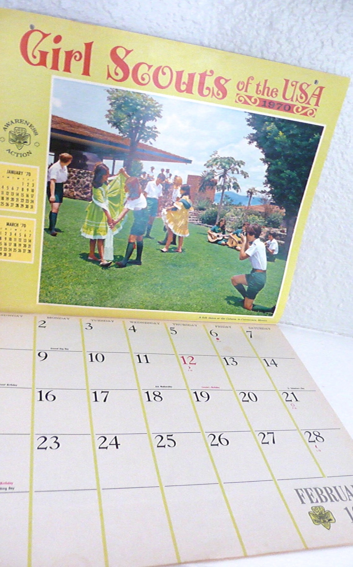 Vintage Girl Scout Calendar From 1970 - Etsy