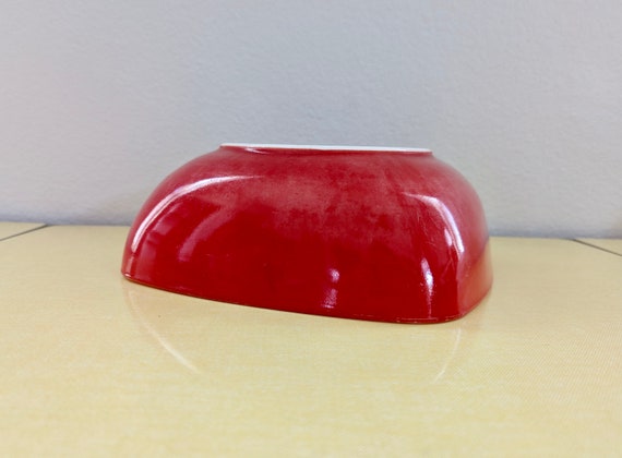 Red Square Pyrex Bowl - Etsy