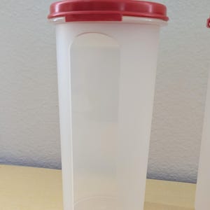 Set of Three Round Tupperware Containers With Red Lids - Etsy