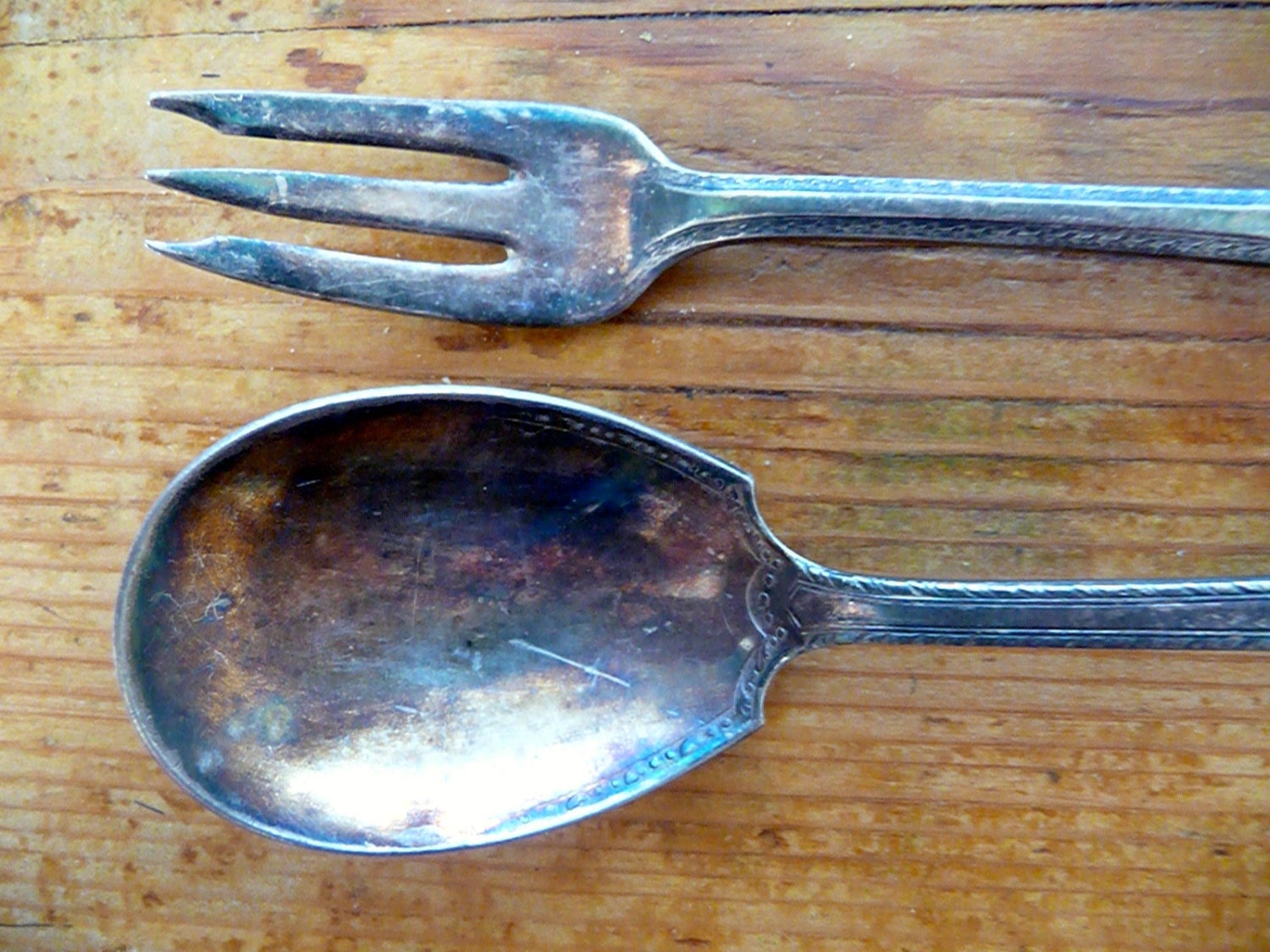 Vintage Silver Plated Spoon and Fork - Etsy