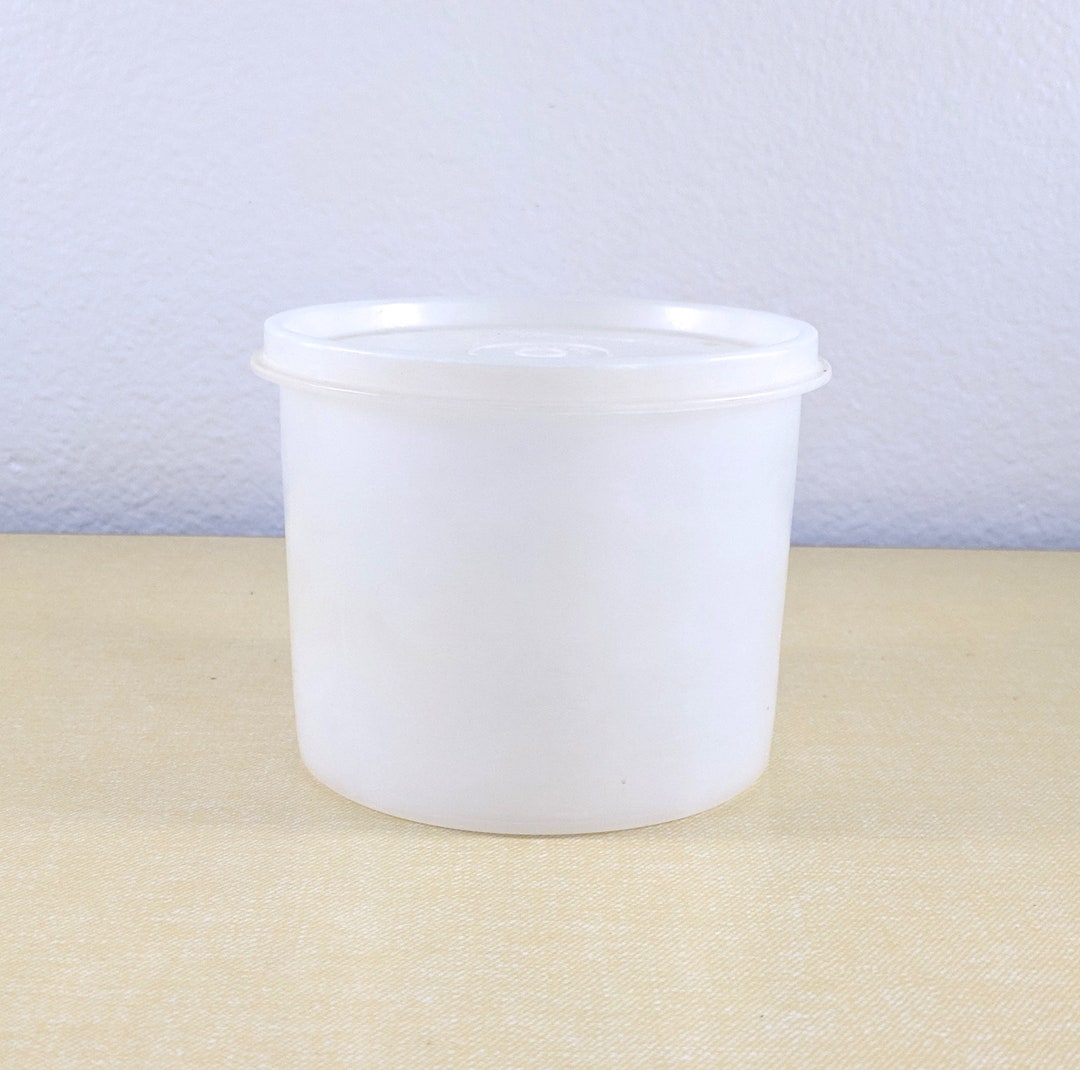 Small Round White Tupperware Storage Container - Etsy