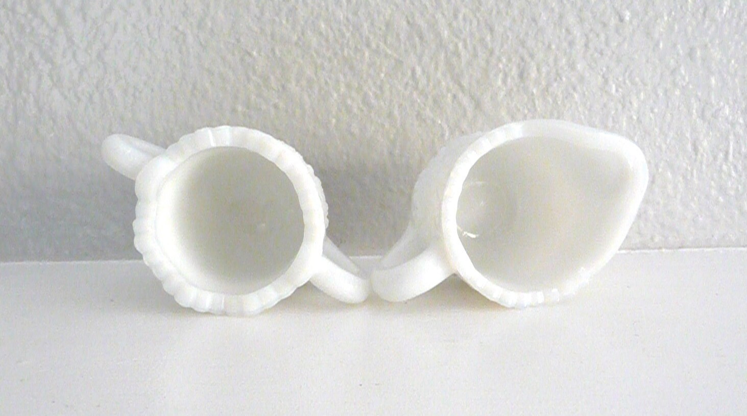 Small Vintage Milk Glass Individual Cream and Sugar Set - Etsy