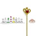 Red Heart Queen Tiara Crown Mini Magic Wand | Medium Height Size Fits ...