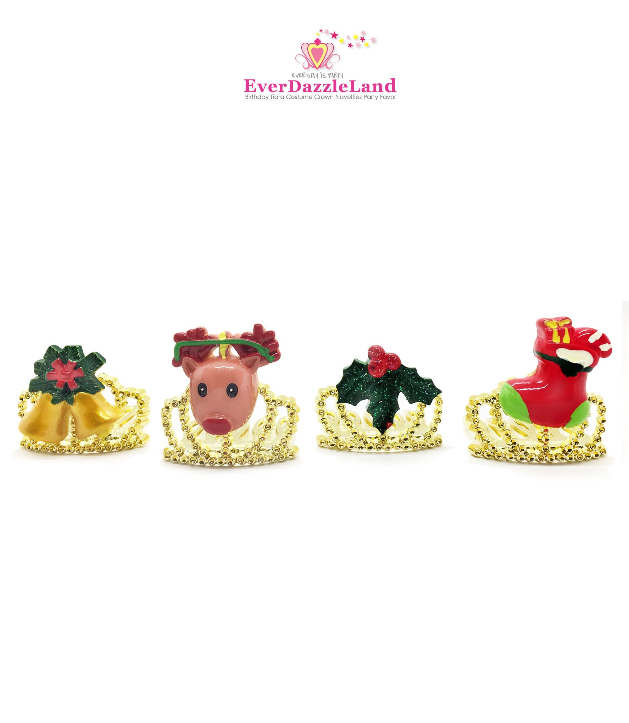 Christmas Hair Comb 4 Pcs Set Gold Tiara Comb Christmas - Etsy UK