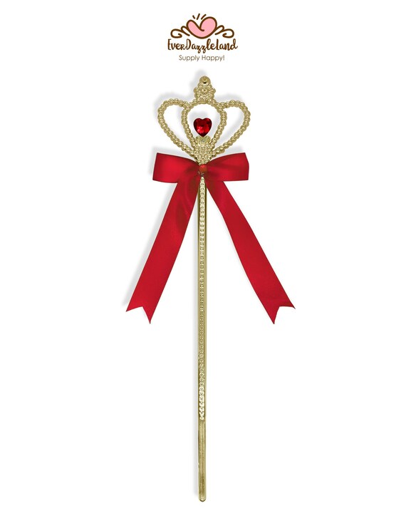 Queen s Wand Halloween Costume Wand Fairy Wand Pretend Play Fairy Wand Gold Color Wand Ribbon Bow Wand Princess Cosplay Wand Etsy Canada