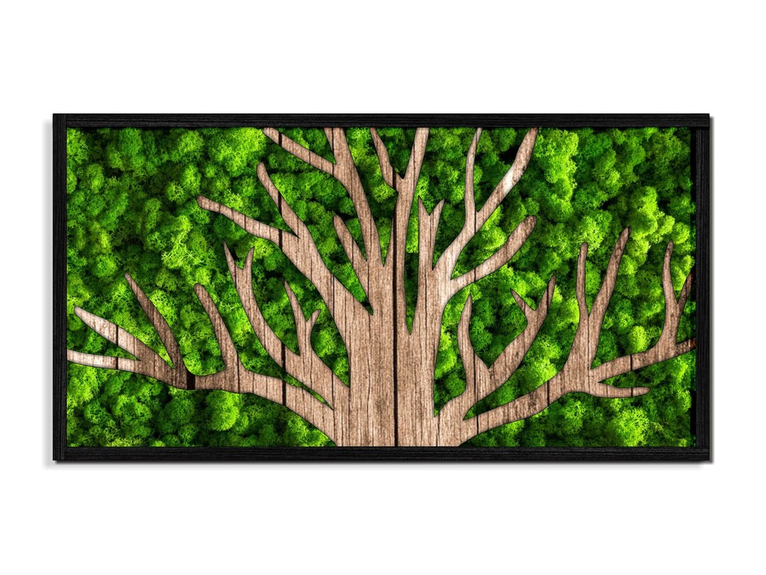 Moss Art Wall Decor Inspired by Tree Crowns & Branches, Real Moss on ...