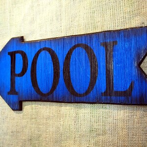 Custom Arrow Shaped Wooden Sign Personalized Gifts Rustic Decor Pool ...