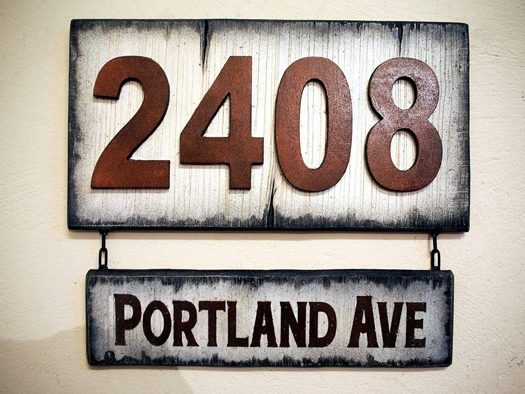 Rustic House Address Signs Rubbed Bronze-colored House - Etsy