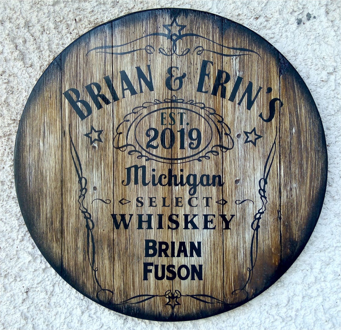 Personalized Whiskey Barrel Lid Handmade Sign Custom | Etsy
