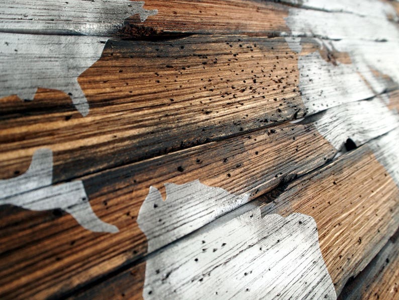 World Map Rustic Decor Handmade Worn Out Wood Sign Wall - Etsy