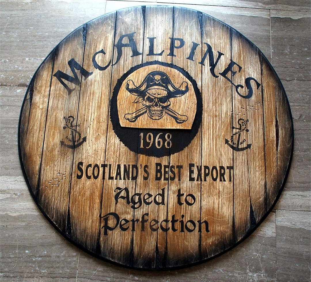 Custom Sign Inspired by Old Rum Barrel Tops, Personalized Gifts, Rustic ...