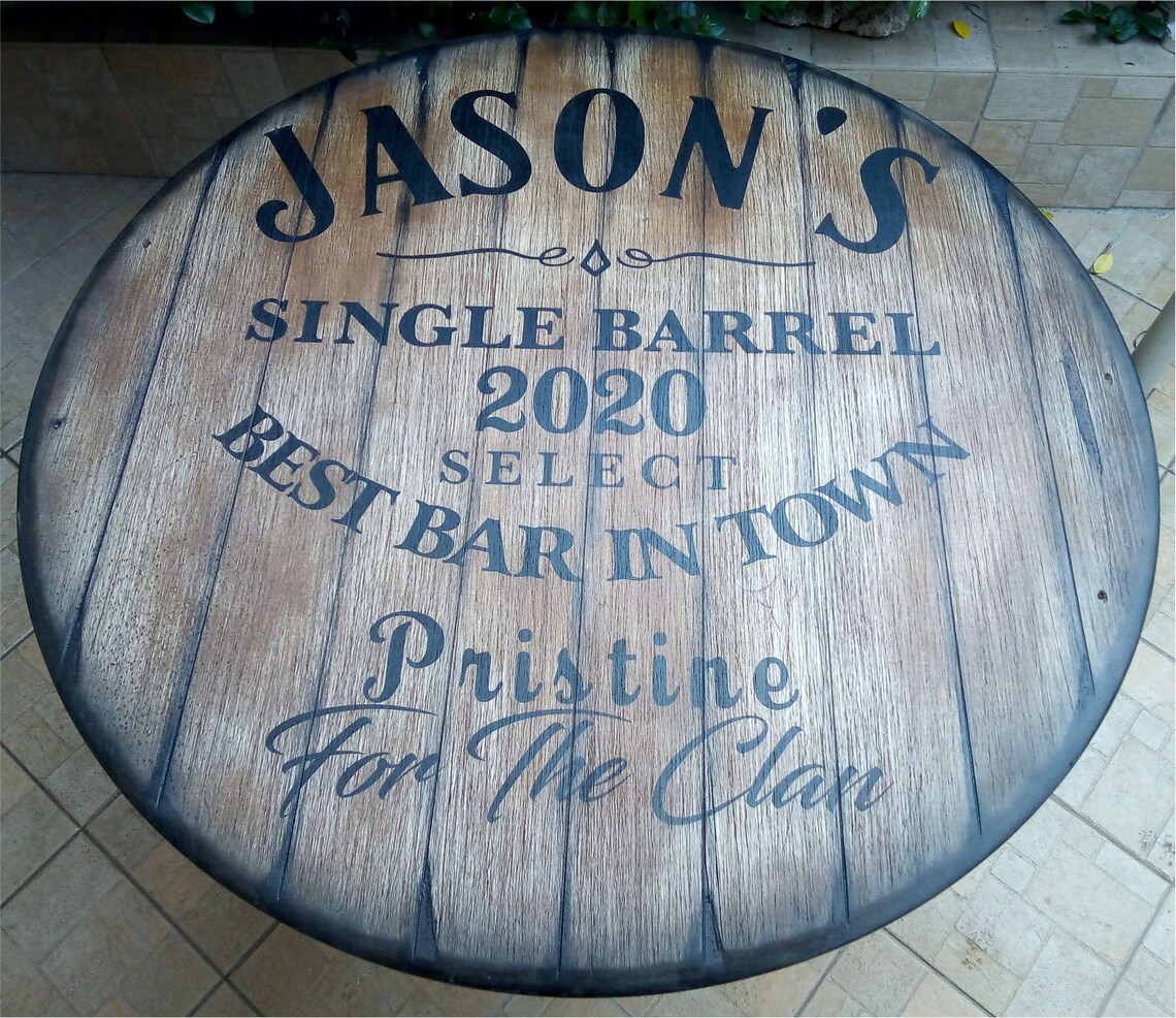 Personalized Table Top Inspired by Bourbon Whiskey Barrels | Etsy