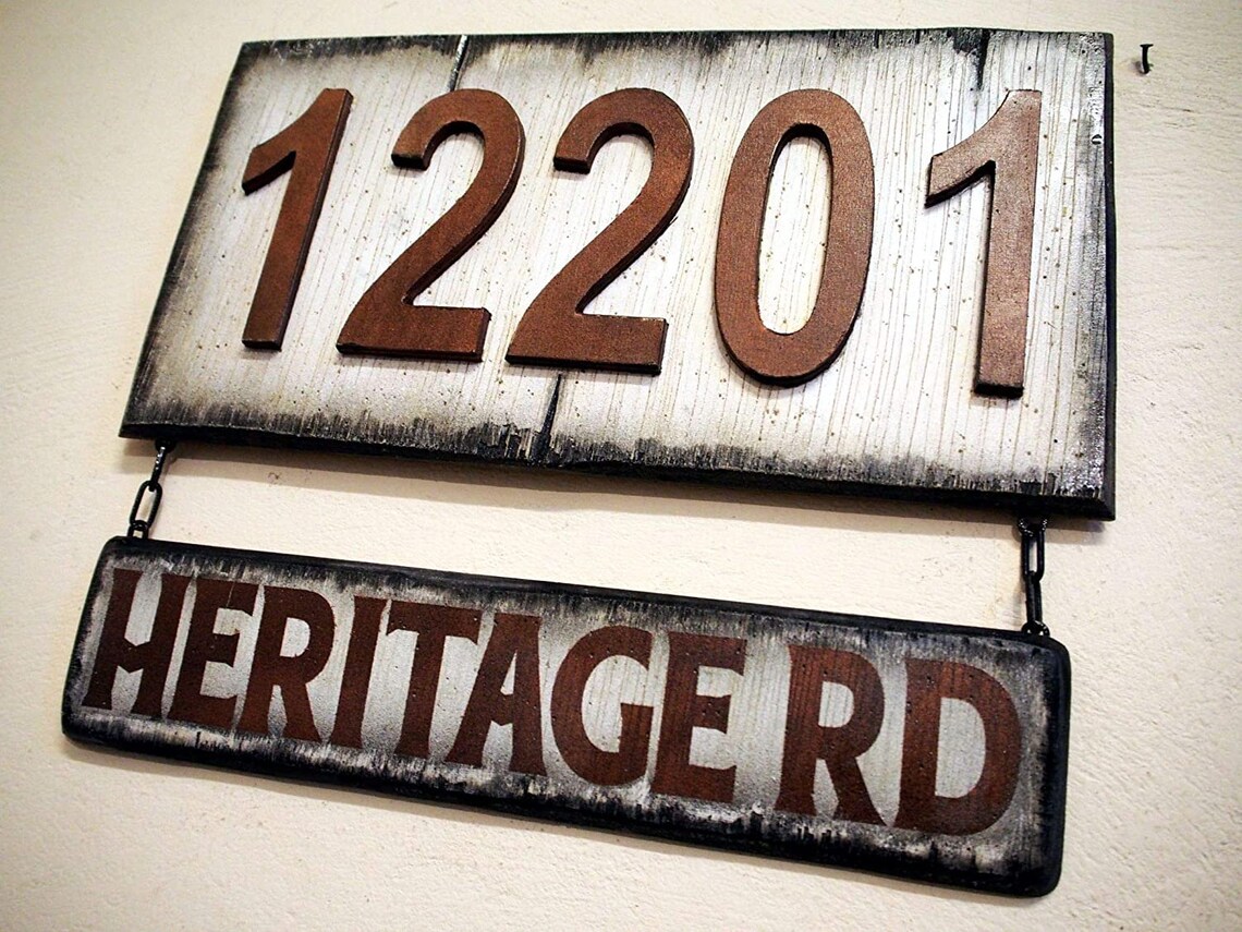 Rustic House Address Signs Rubbed Bronze-colored House - Etsy
