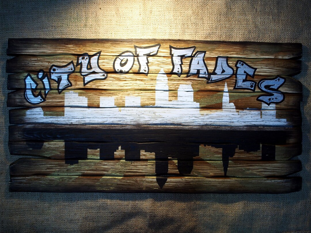 City Skylines Graffiti Decor Sign Custom Graffiti Artwork of Your ...