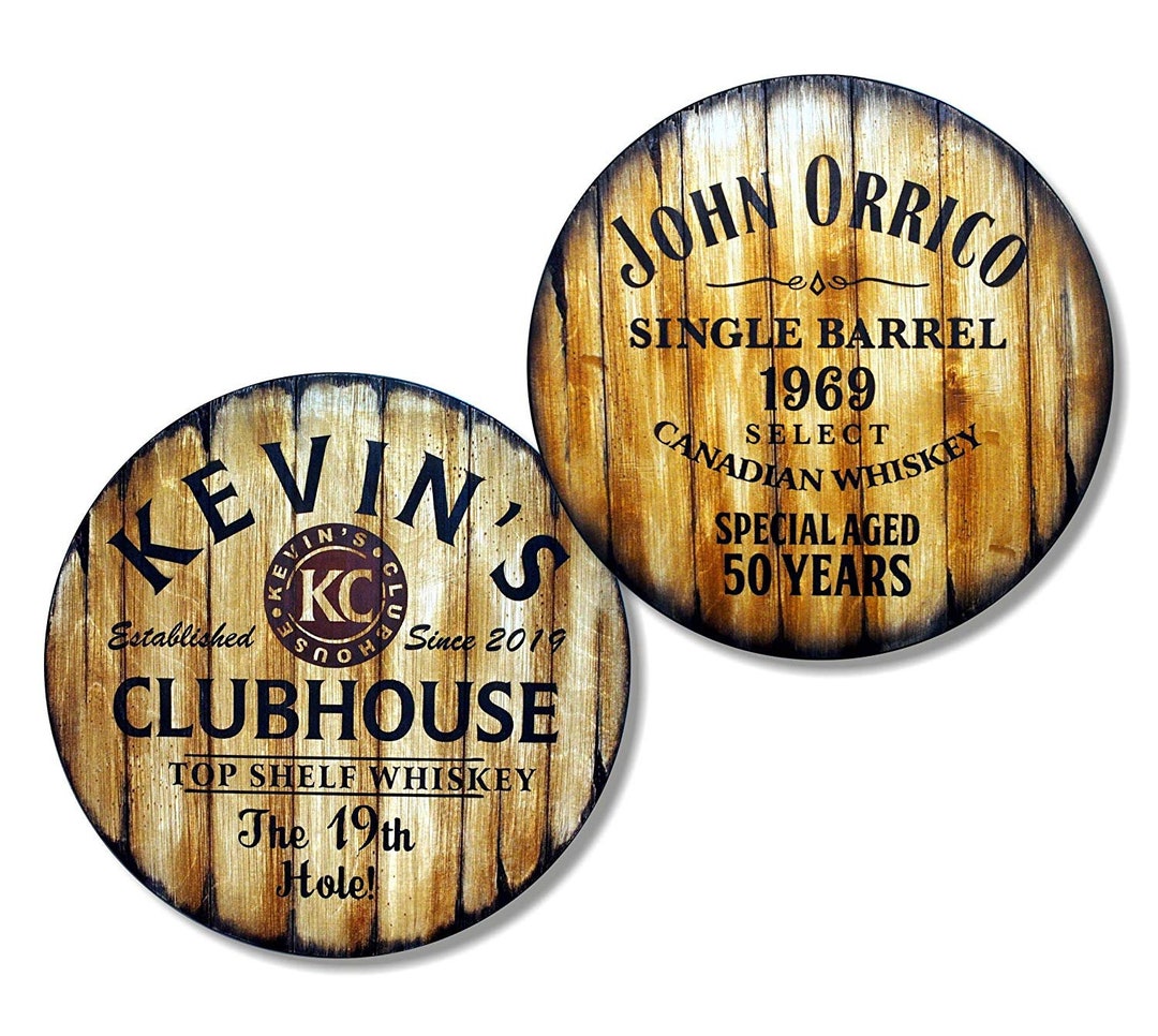 Personalized Bar Stools Tops Round Wood Seats Set of 2 Custom Artwork ...