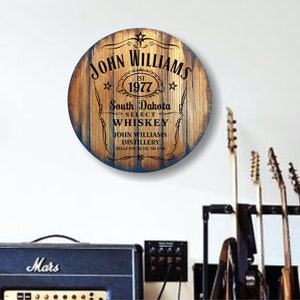 Personalized Whiskey Barrel Lid Handmade Sign, Custom Decorations for ...