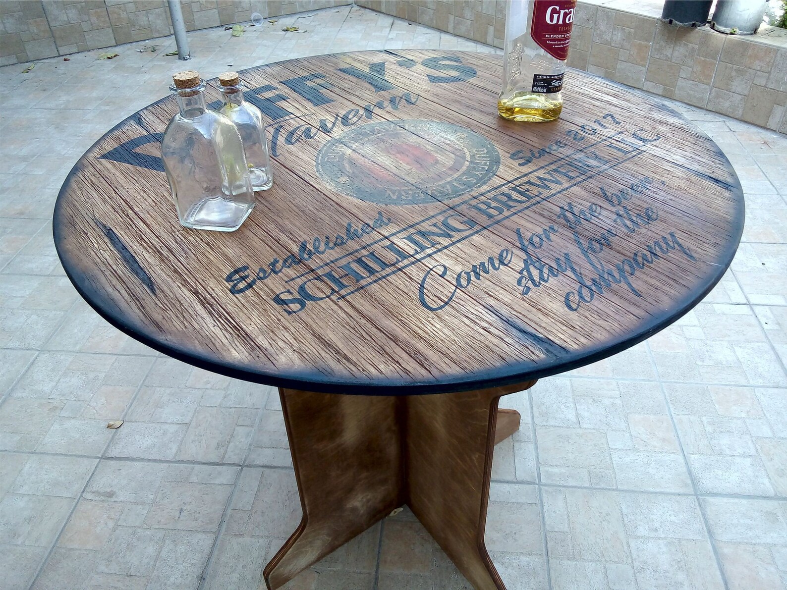 Personalized Table Top Inspired by Bourbon Whiskey Barrels - Etsy