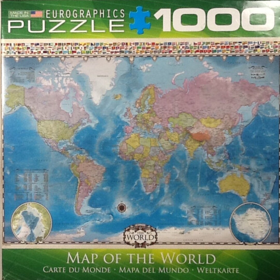 Map of the World 1000 Pc Jigsaw Puzzle 19-1/4 X 26-5/8 Eurographics ...