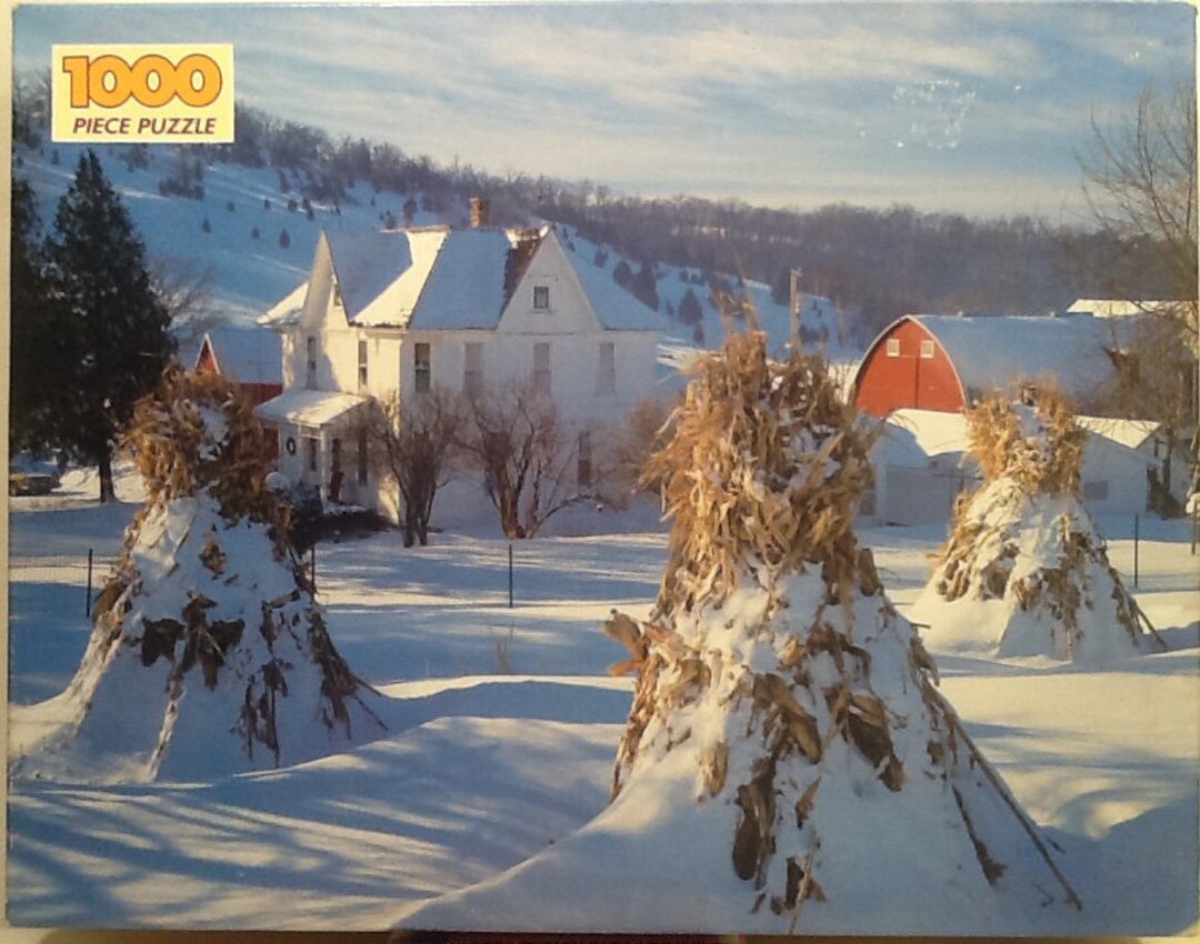 Vintage Near Marxville Wisconsin Farm in the Snow Red Barn - Etsy