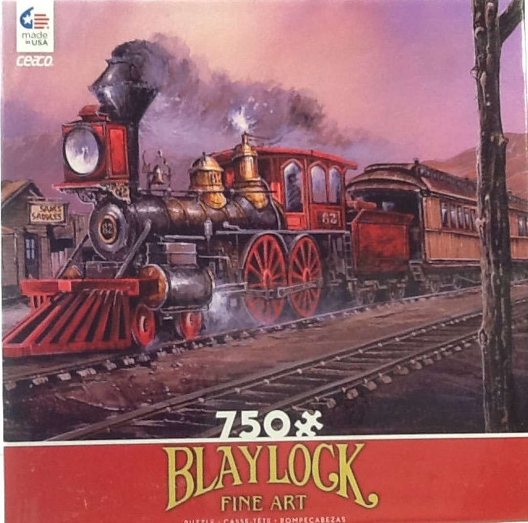 Rolling Thru Steam Train Engine Sam's Saddles Blaylock Fine Art 750 Pc ...