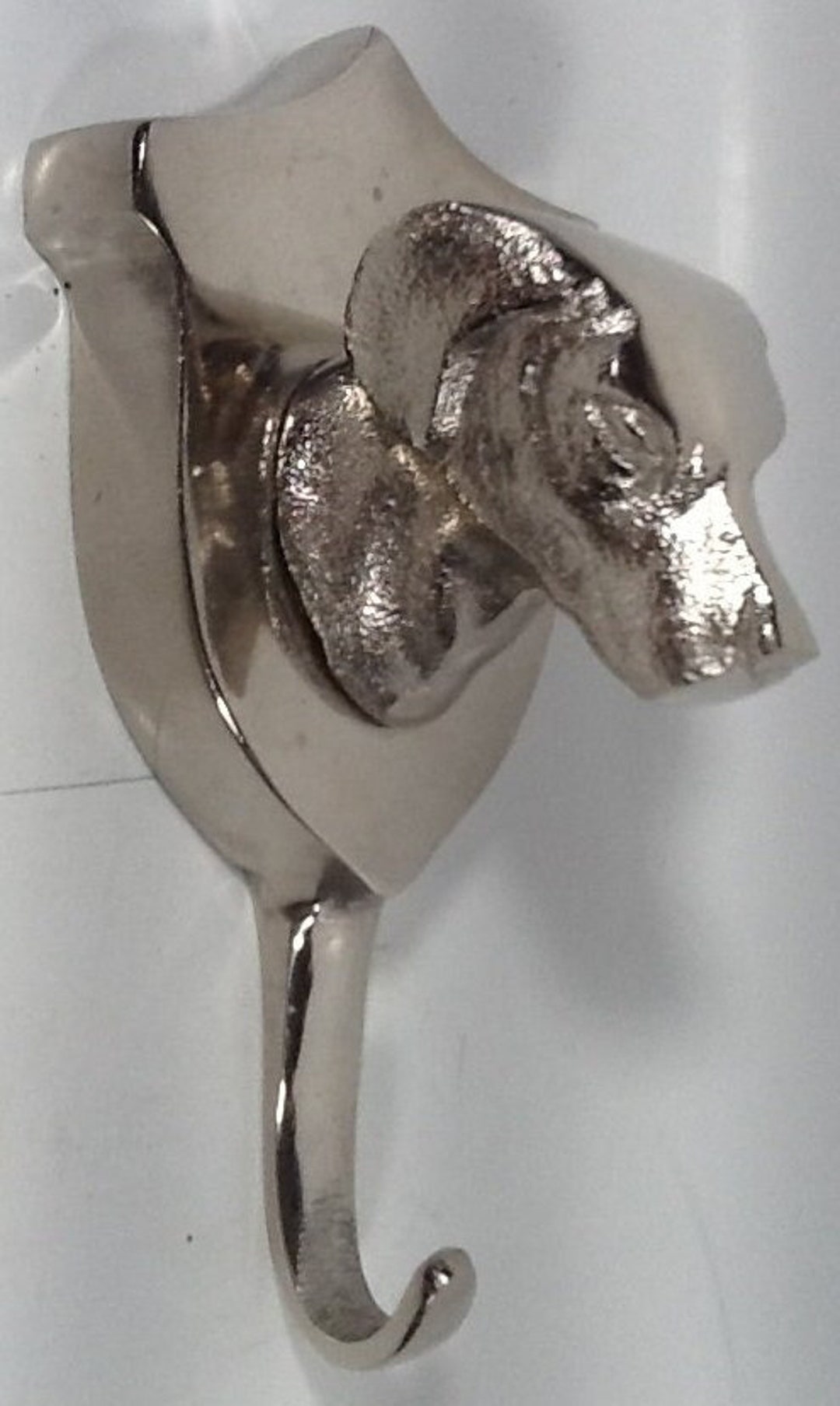 Pewter/metal Dog Head Single Hook Hat/coat/leash Rack 6 Top to Bottom ...