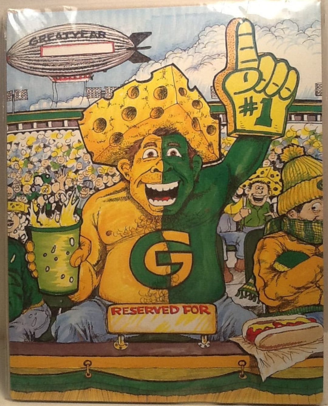 Tom Huff 8 X 10 Art Print Cheesehead Green Bay Packer Fan - Etsy