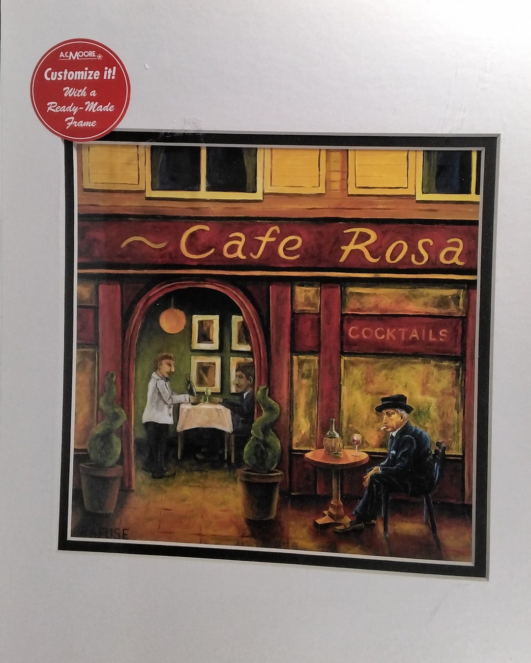 NOS A.C. Moore Art Print Cafe Rosa Will Refuse W/mat 11 X 14 Shrink ...