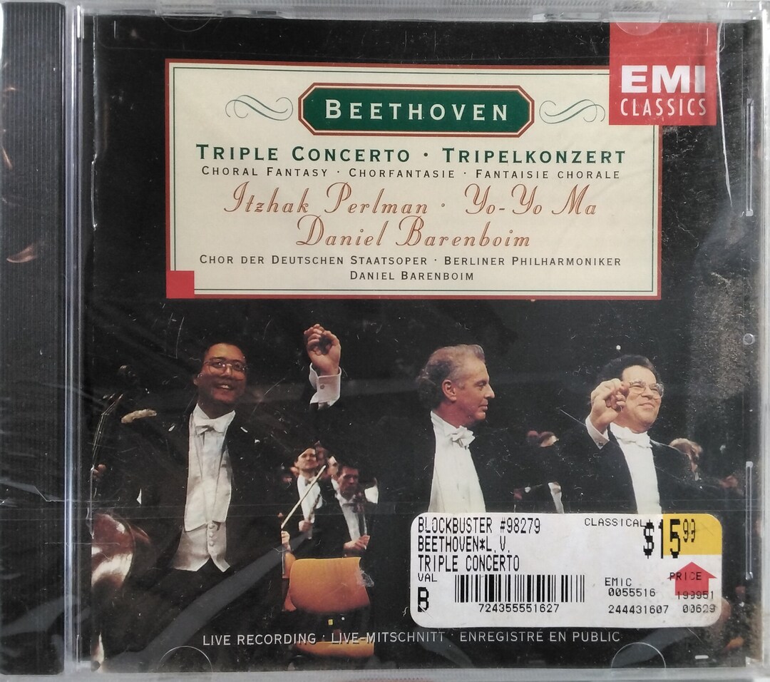 FACTORY SEALED Beethoven Triple Concerto CD Yo-yo Ma Itzhak Perlman Daniel Barenboim - Etsy