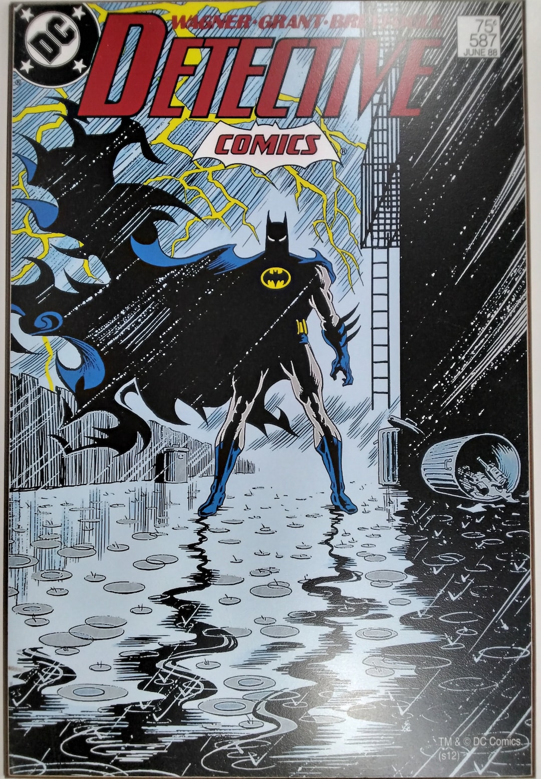 Collectible Wood Sign Detective Comics BATMAN 587 June 1988 DC Comics ...