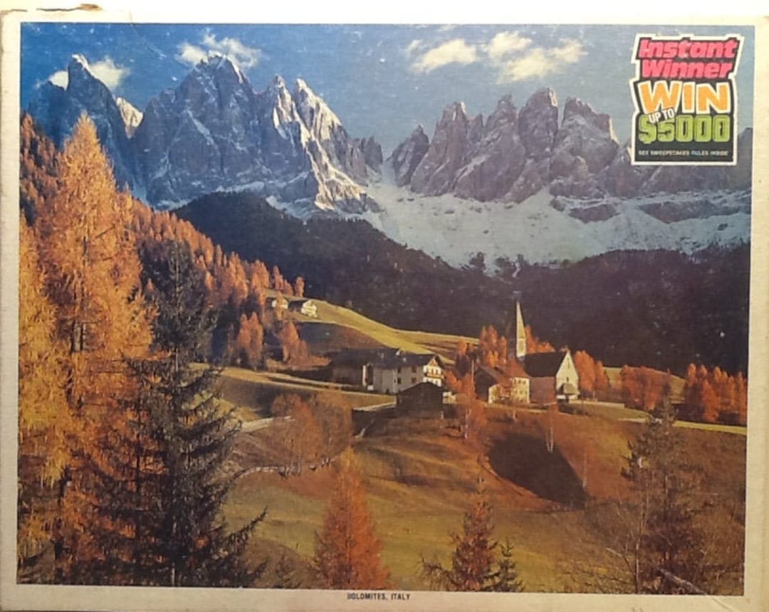Vintage Dolomites Italy Mountains Steeple 600 Pc Jigsaw Puzzle 16 X 20 ...