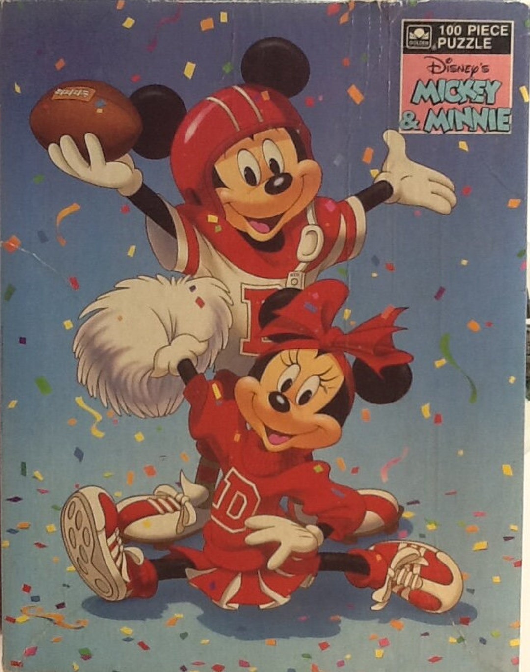 Vintage Disney Mickey Mouse Minnie Mouse Football Player Cheerleader ...
