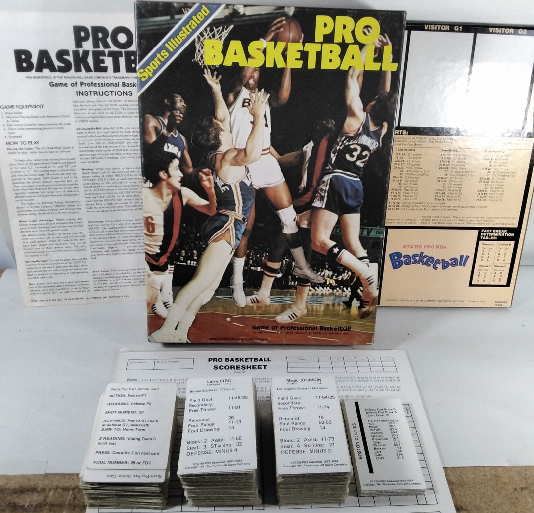 Vintage Pro Basketball Sports Illustrated NBA 1981 Avalon Hill ...