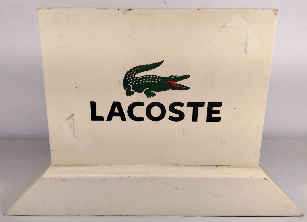 LACOSTE Alligator Logo Store Used Wooden Embossed Display Topper 11-1/4 ...