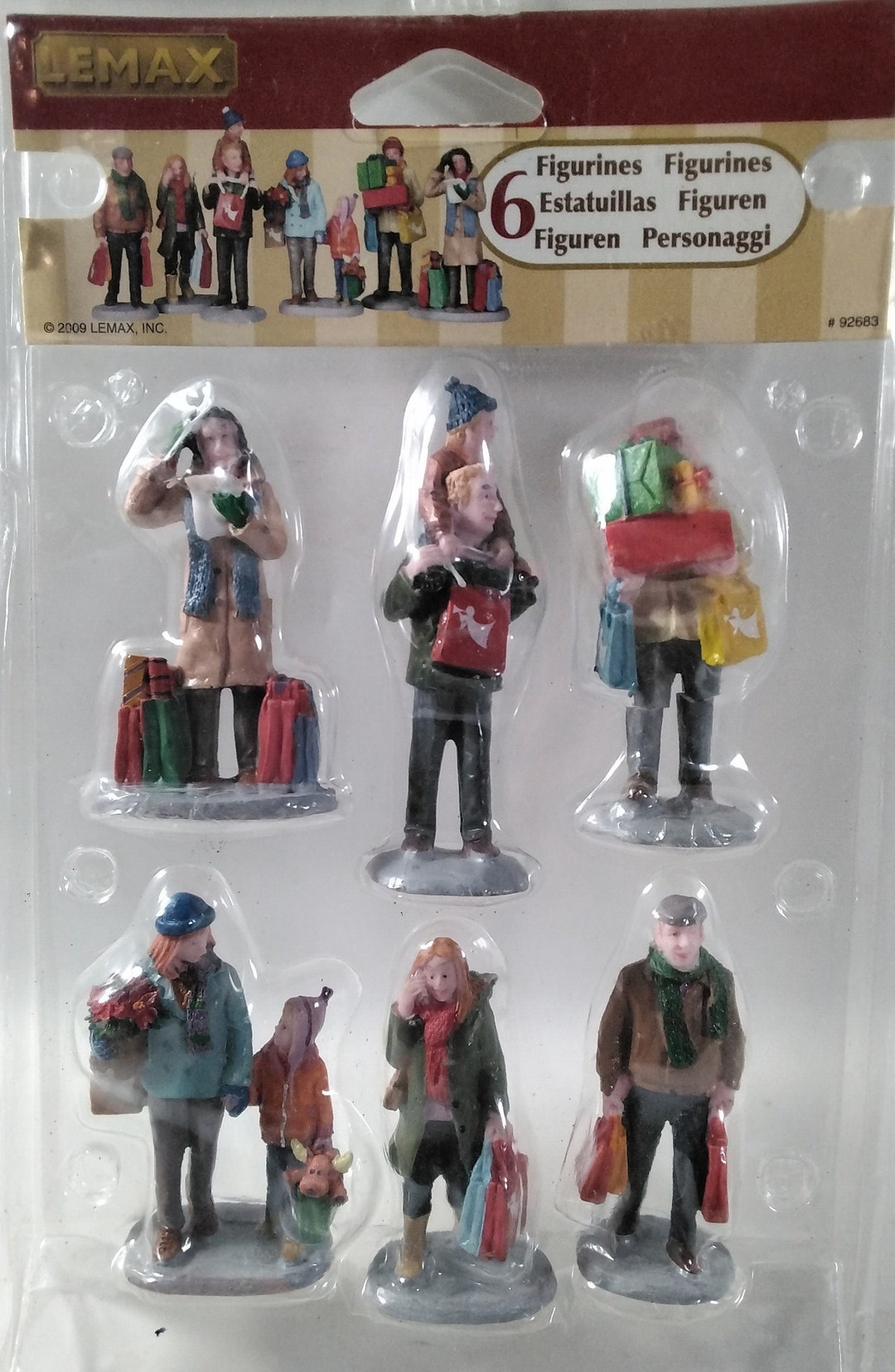 New in Package Lemax Set of Figures 6 Shoppers With Packages 92683 - Etsy