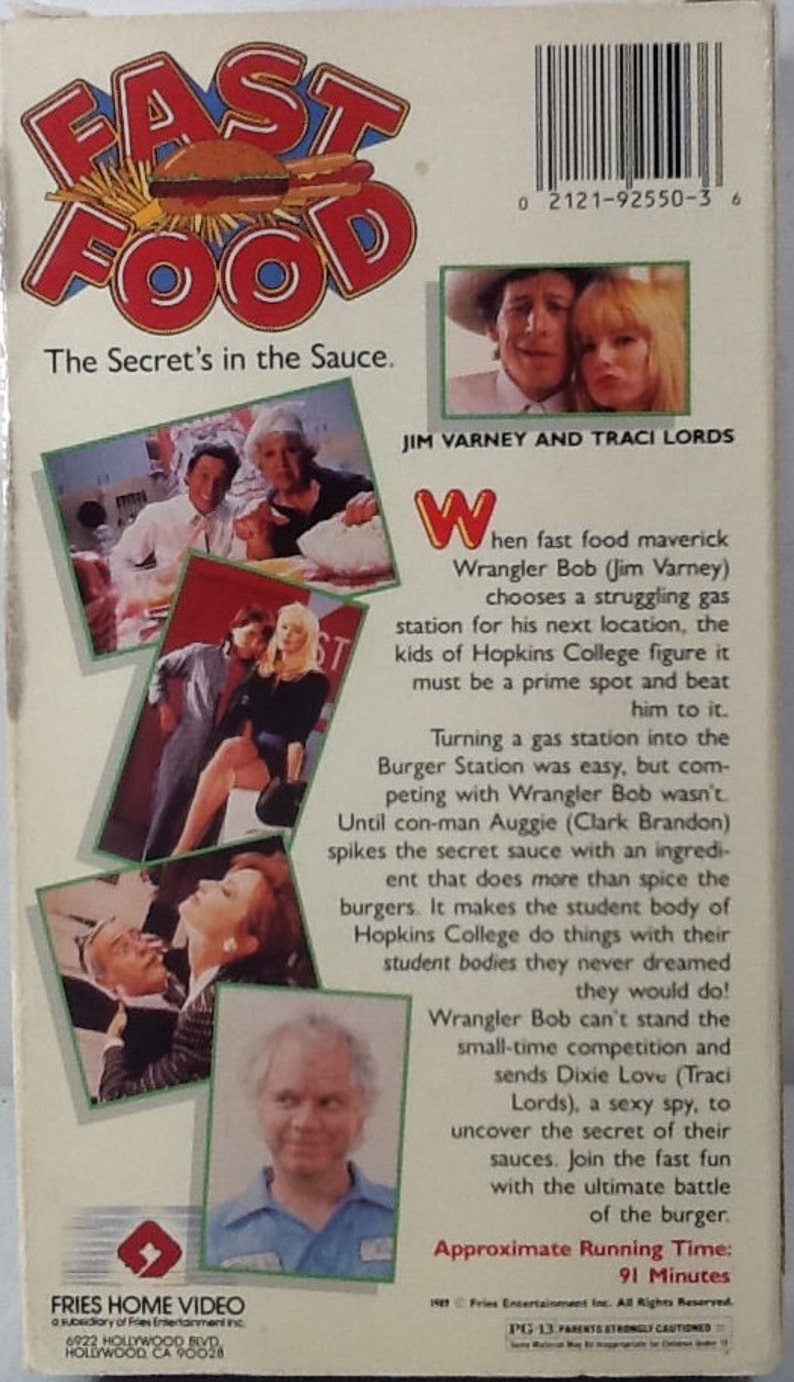 Vintage 1989 VHS Fries Entertainment FAST FOOD Jim Varney - Etsy