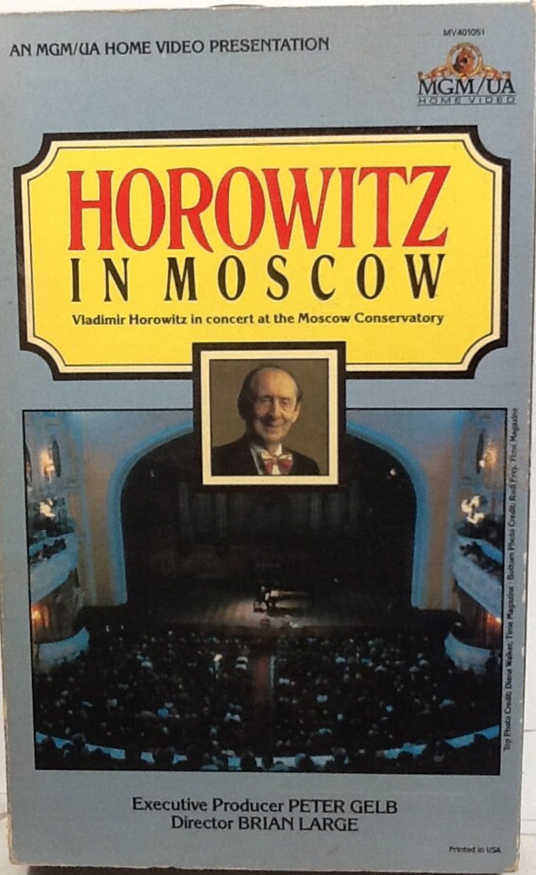 Vintage VHS Tape Vladimir Horowitz in Moscow April 20, 1986 MGM/UA Big ...