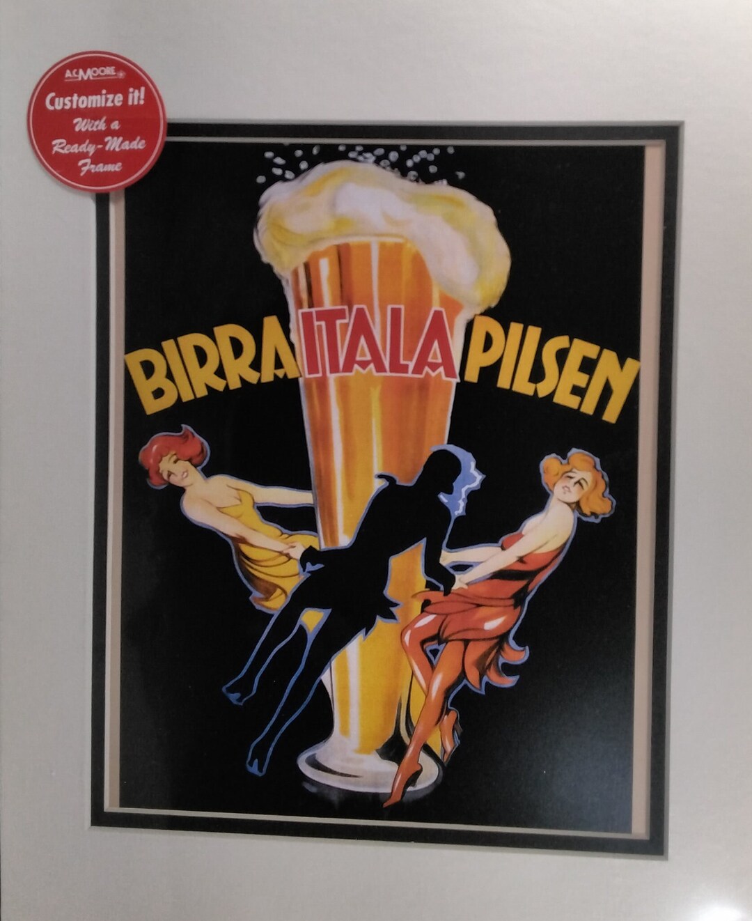NOS A.C. Moore Art Print Birra Itala Pilsen W/mat 11 X 14 Shrink ...