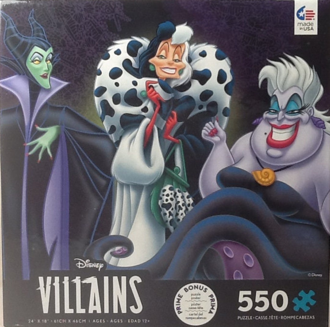 Disney Villains Maleficent Cruella De Vil Ursula Jigsaw Puzzle 550 Pc ...
