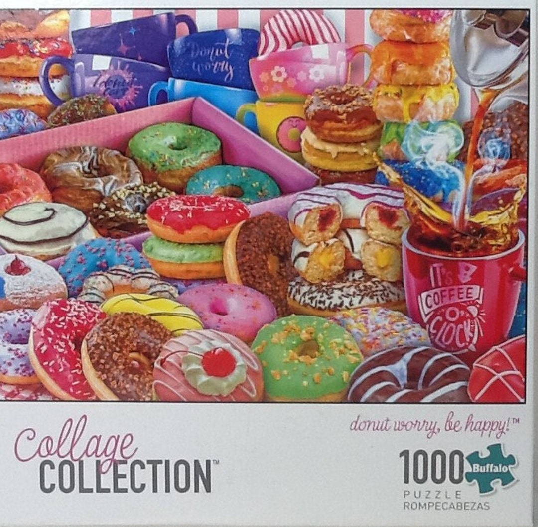 Donut Worry Be Happy Collage Collection It's Coffee - Etsy