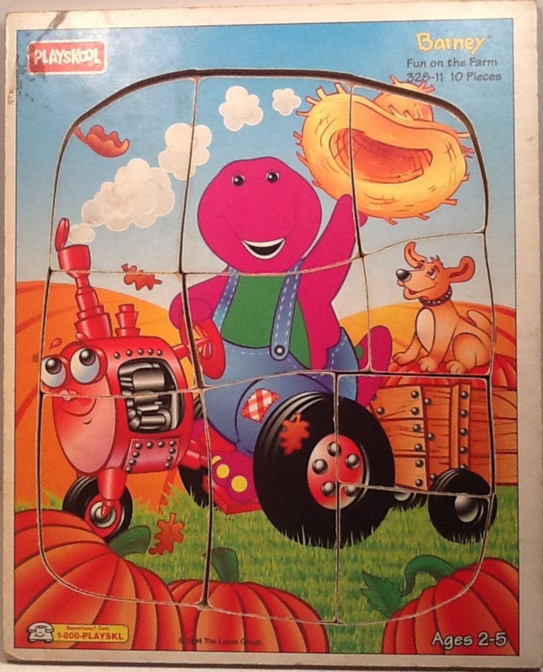 Vintage 1994 Barney Fun on the Farm 9-1/2 X 11-1/2 Tray Jigsaw Puzzle ...