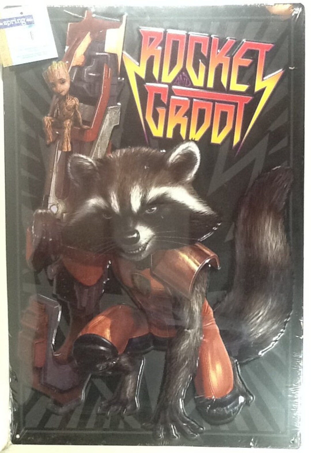 Collectible Embossed Tin Sign Rocket and Groot Guardians of the Galaxy ...
