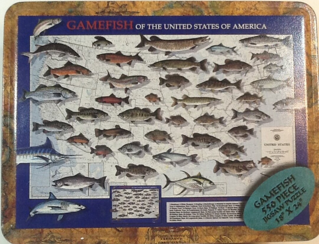 Gamefish of the United States of America TIN BOX Jigsaw Puzzle 550 Pc ...